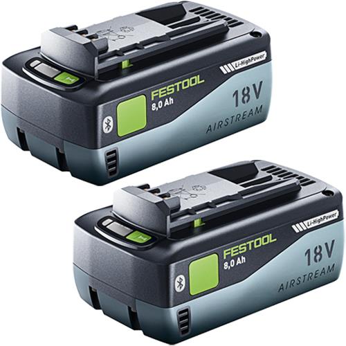 Festool 18V 8Ah Batteries Twin Pack (High-power Bluetooth) 577323