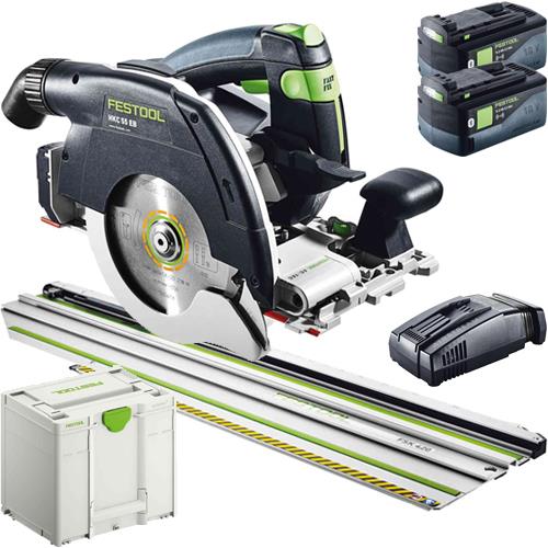 Festool HKC 55 Circular Saw + FSK420 Cross-cut Rail (2x 5Ah) 577676