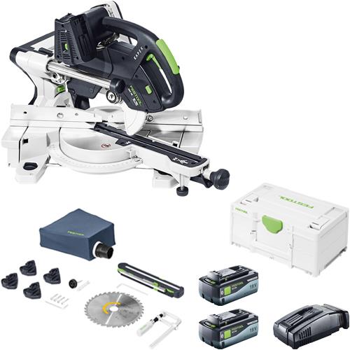 Festool KSC 60 KAPEX Cordless 18V 216mm Dual-bevel Mitre Saw (2x 8Ah)