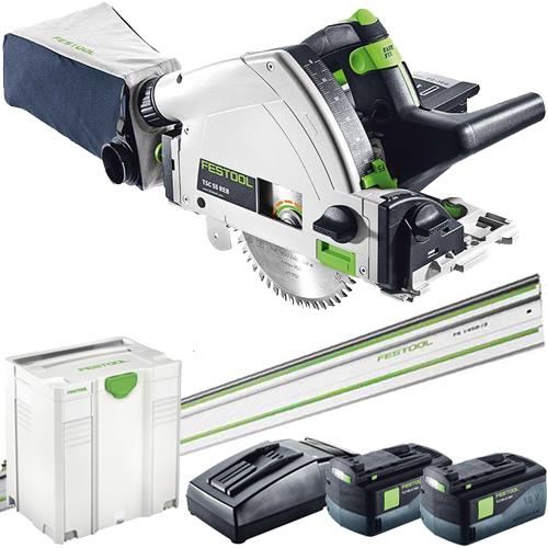 Festool TSC 55 18v Plunge Saw + Guide Rail KIT (2x 5.2Ah AIRSTREAM)
