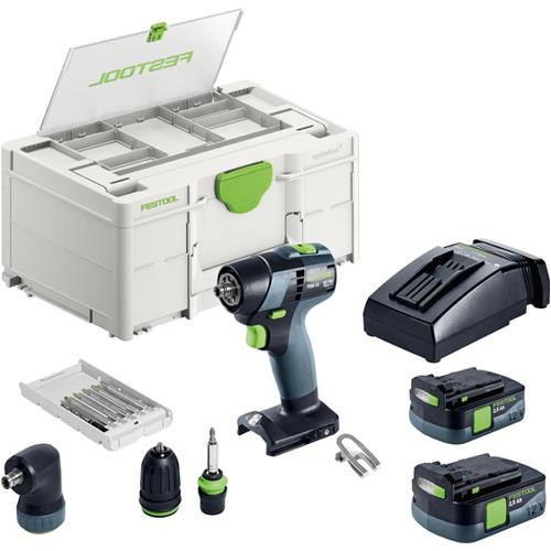 Festool TXS 12 12V T-shape Drill Driver Set (2x 2.5Ah & Accessories)