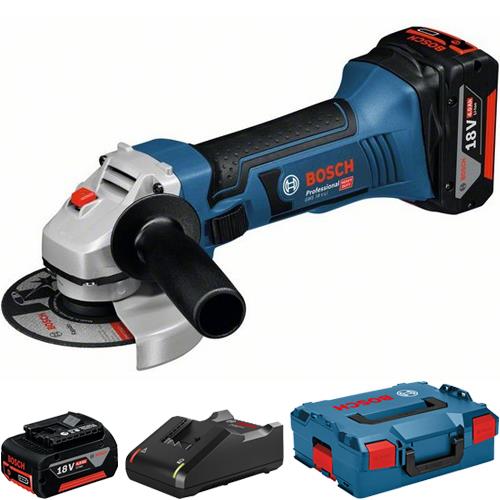 Bosch GWS 18 V-Li 18V 115mm Angle Grinder with 2x 4Ah Batteries