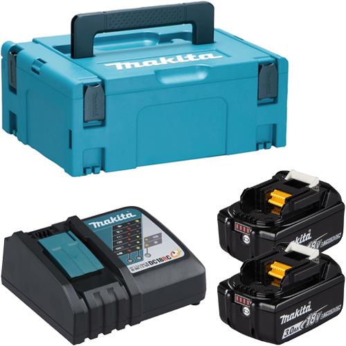 Makita LXT Power Source Kit (2x 18V 3Ah Batteries, DC18RC, MakPac 2)