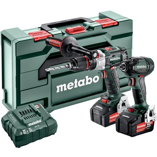 Metabo 18V Brushless Twin Pack: Combi Drill, Impact Driver, 2x 4Ah