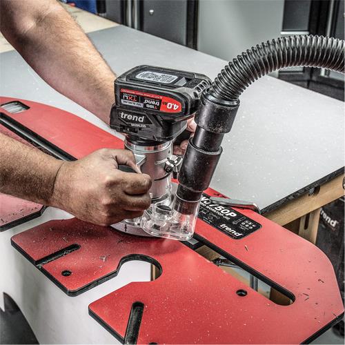 Trend T18S/R14K2 18V 1/4" Router with Plunge & Trim Bases (2x 4Ah)